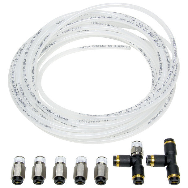 Allstar Nylon Brake Line Kit 30 Feet with 2 Tee & 5 Straight Fittings ...