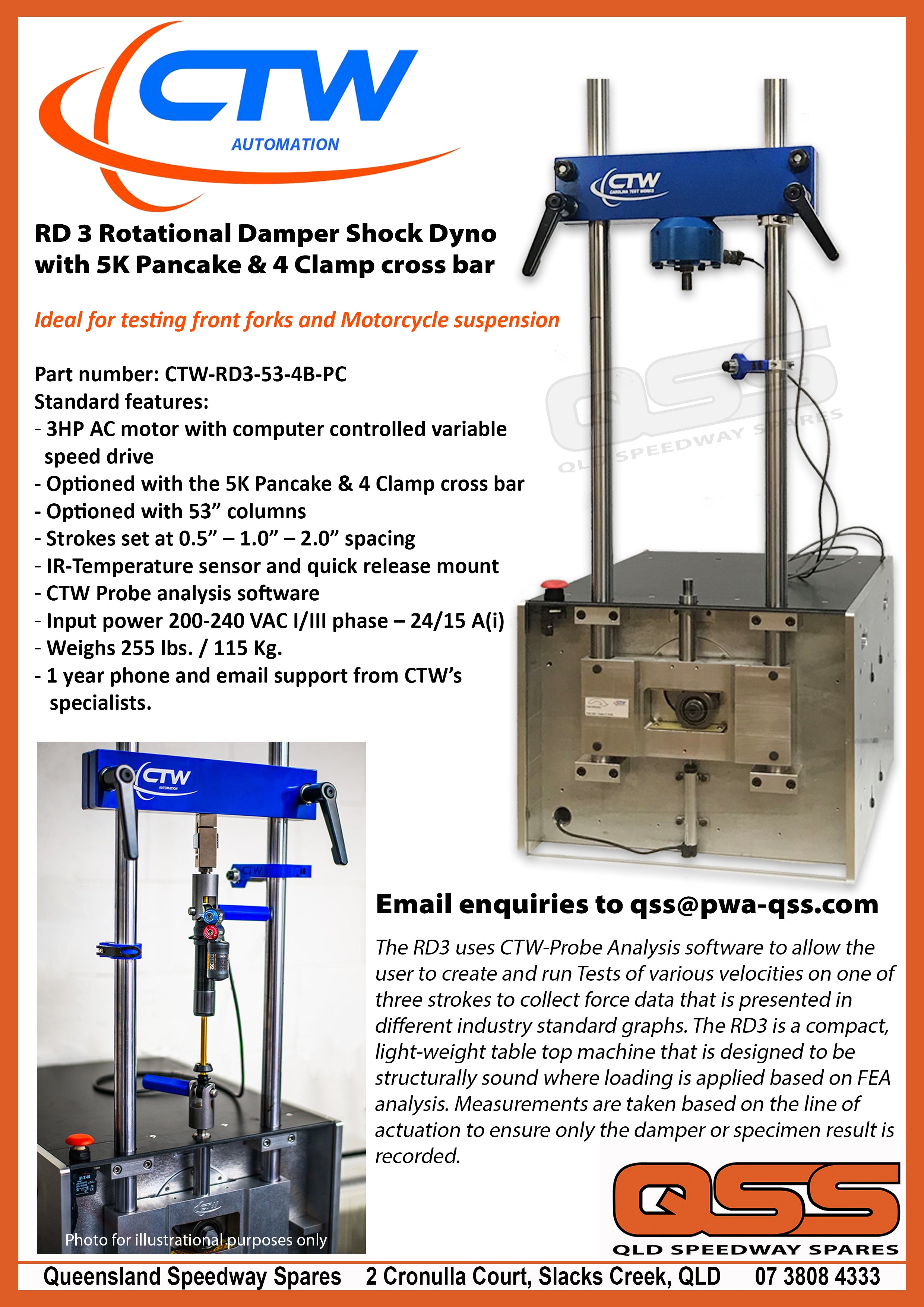 CTW RD 3 Rotational Damper and Shock Dyno With 5K Pancake 4 Clamp Cros ...